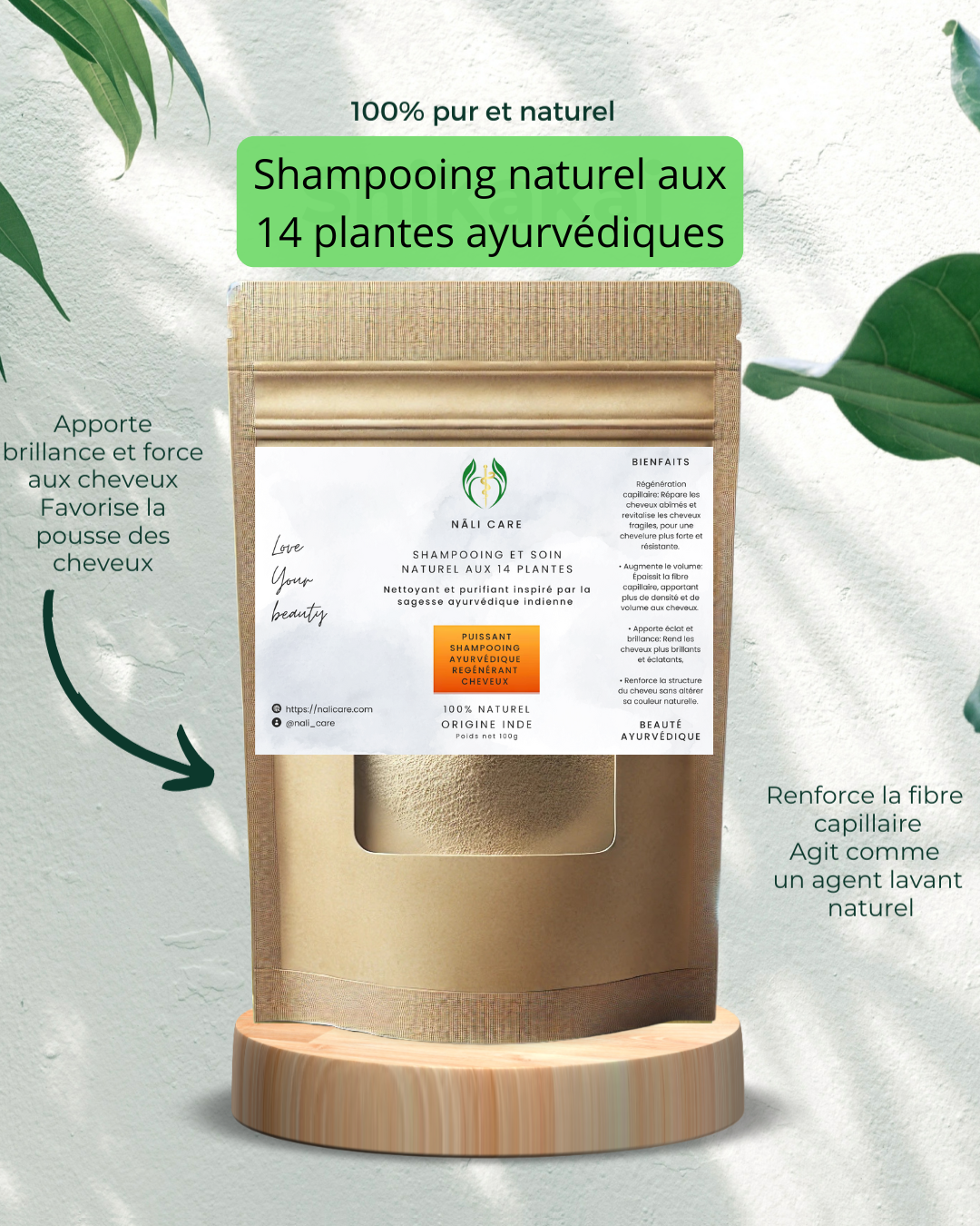 Shampooing et Soin Naturel 2 en 1 aux 14 plantes ayurvédiques – Nali Care